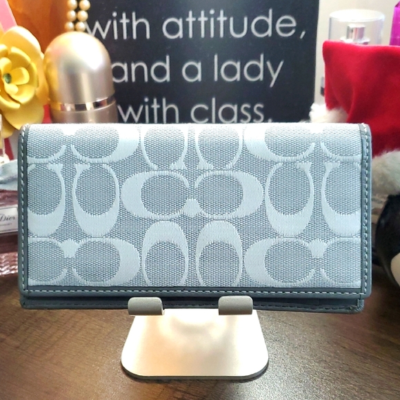 Coach | Bags | Coach Signature Checkbook Wallet | Poshmark
